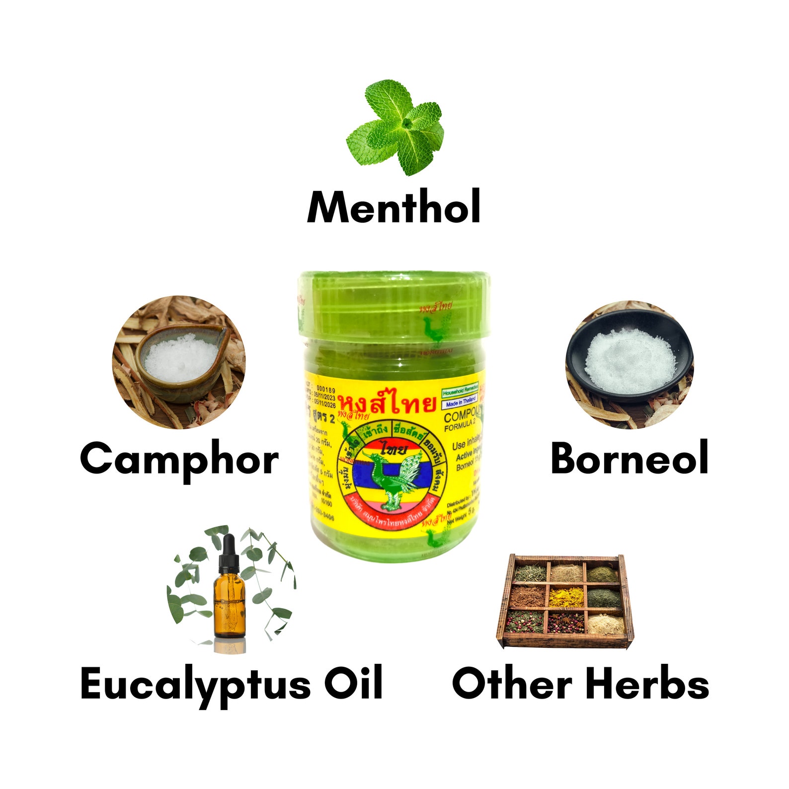 Hongthai Inhaler Thai Herbal Inhaler Compound Herb Inhaler, Traditional ...