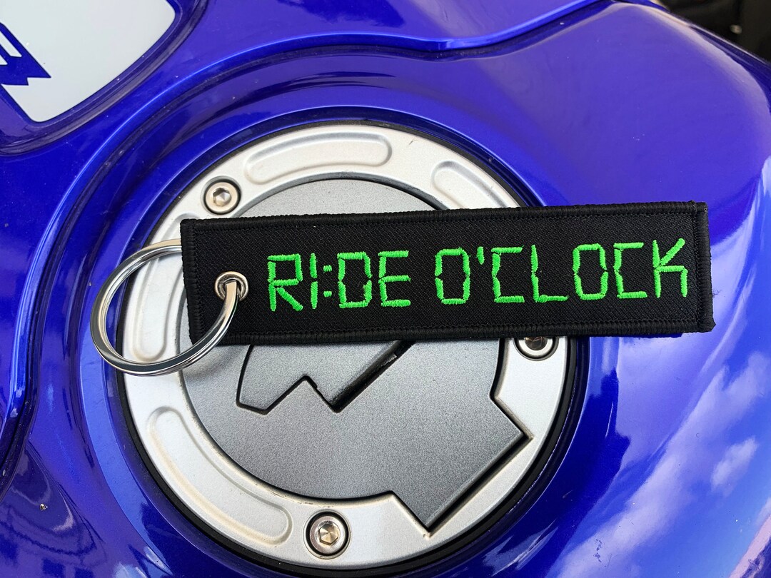 Ride O'clock Embroidered Keychain - Custom Keychain - Keytag - Etsy