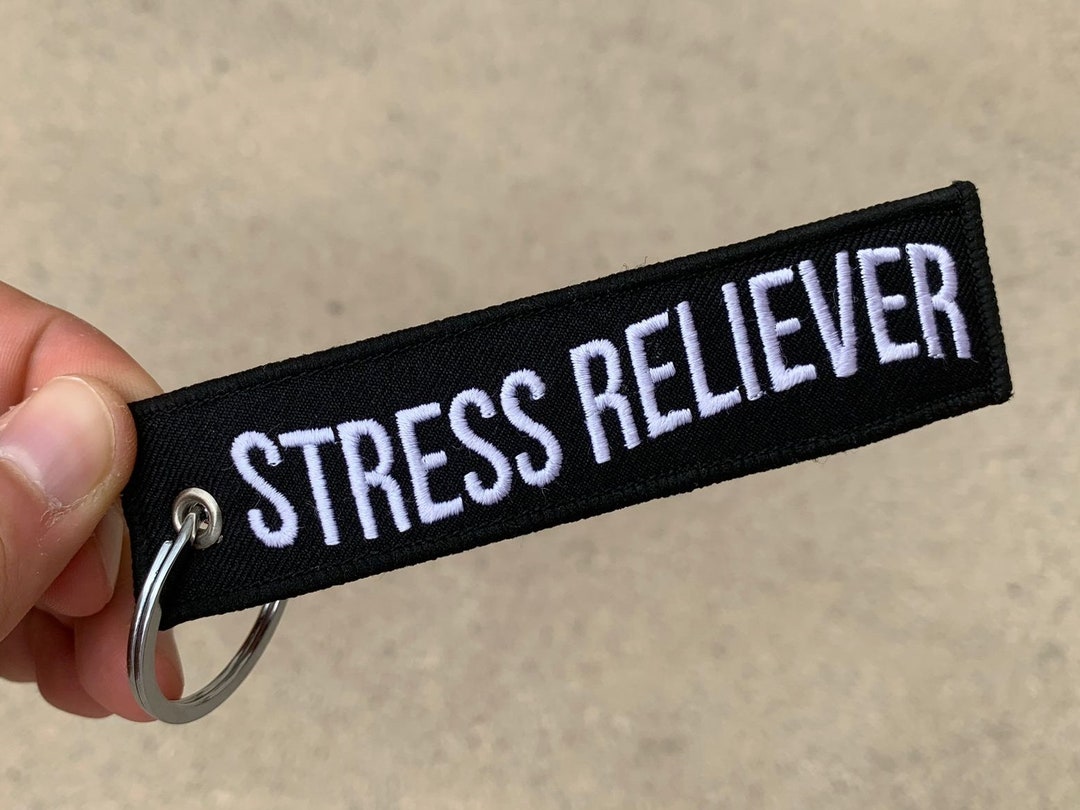 Stress Reliever Embroidered Keychain - Custom Keychain - Keytag - Etsy