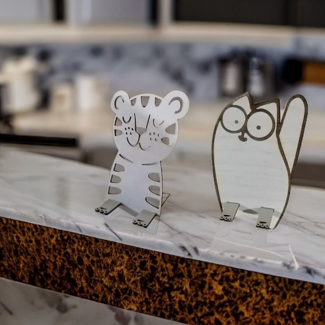 Laser Cut Phone Holder Cat and Tiger, Phone Stand Svg, Decoration ...