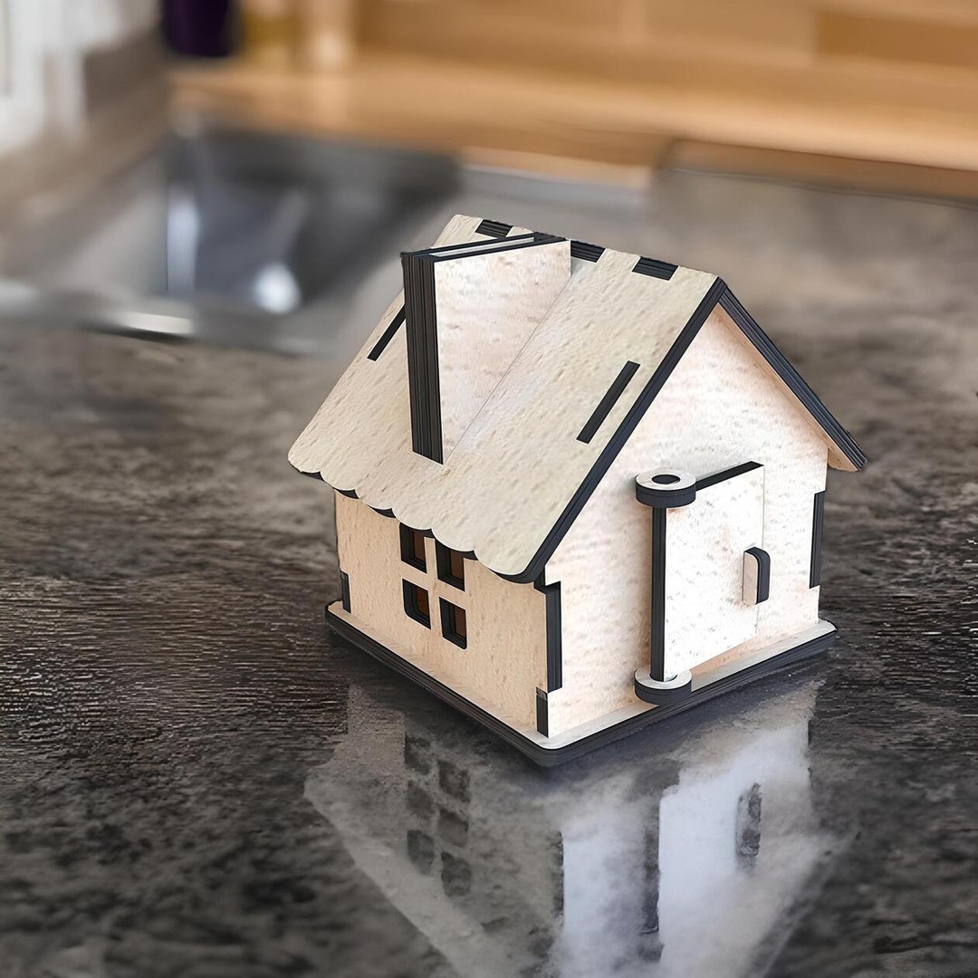 Laser Cut Wooden Piggy Bank House Money Saving Box Cash and - Etsy