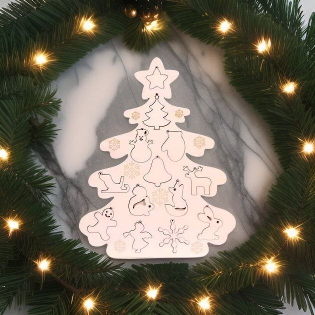 Laser Cut Wooden Puzzle Christmas Tree Puzzle for Children - Etsy