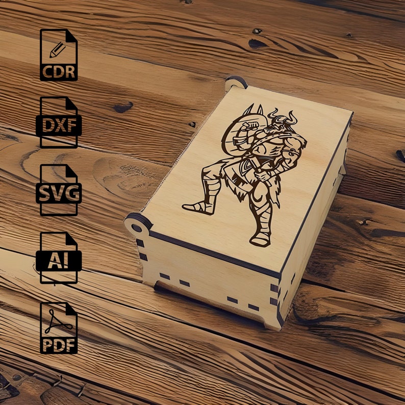 Laser Cut Wooden Jewelry Box With Viking Gift Box Svg - Etsy