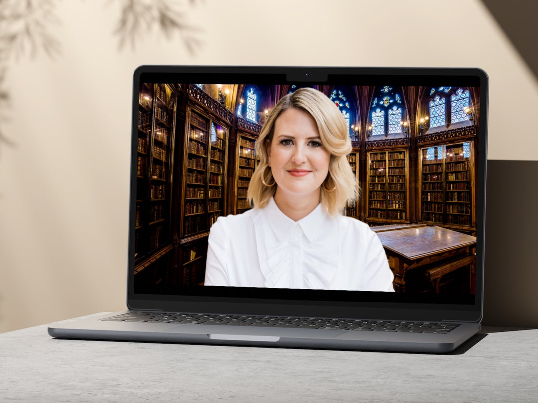 Zoom Background, Work From Home, Book Background, Digital Background ...