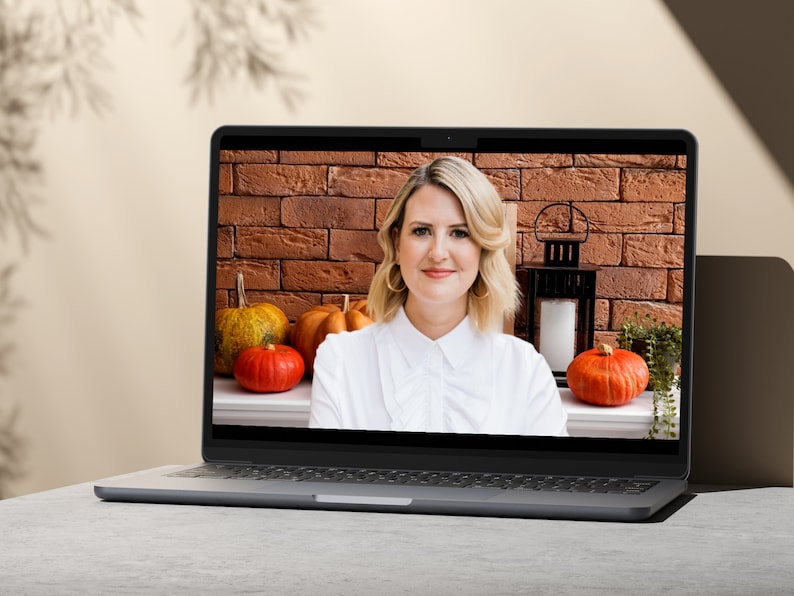 Fall Zoom Background for Work From Home Office Fall - Etsy