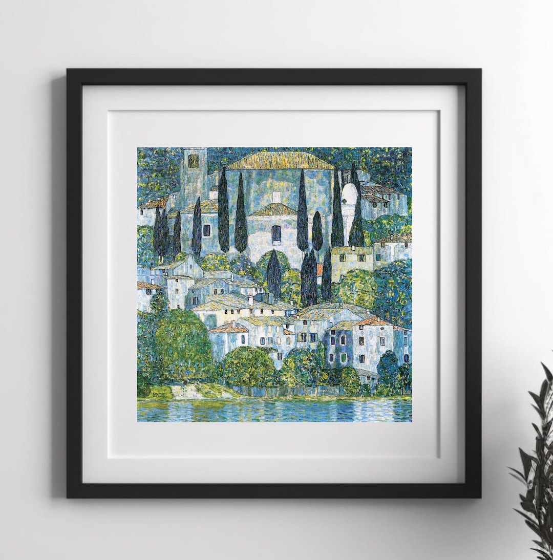 Vintage Art Print 'kirche in Cassone' by Gustav Klimt, Lake Garda Italy ...
