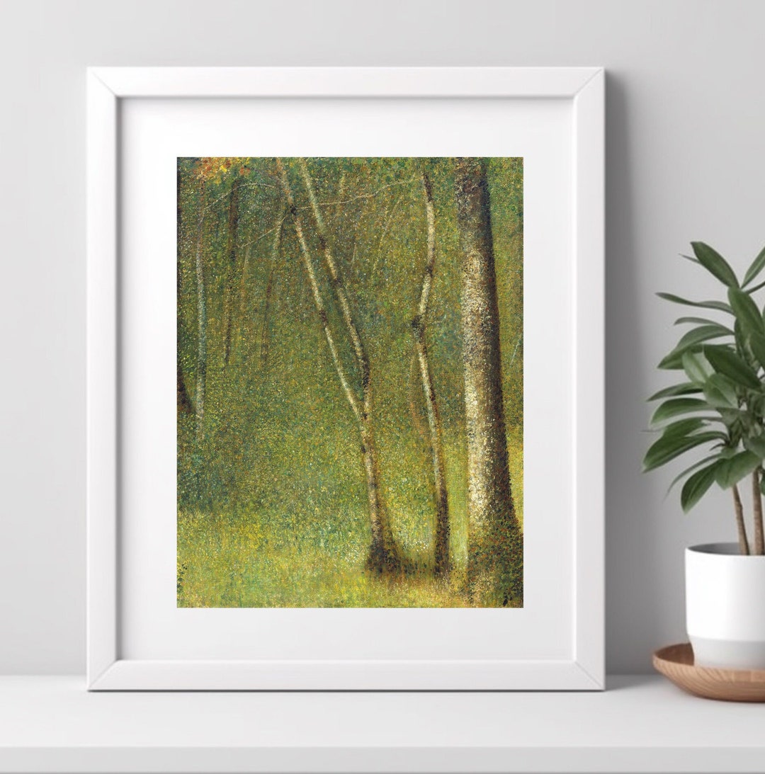 Vintage Art' the Forest at Pontaubert' by George Seurat, Wall Decor ...