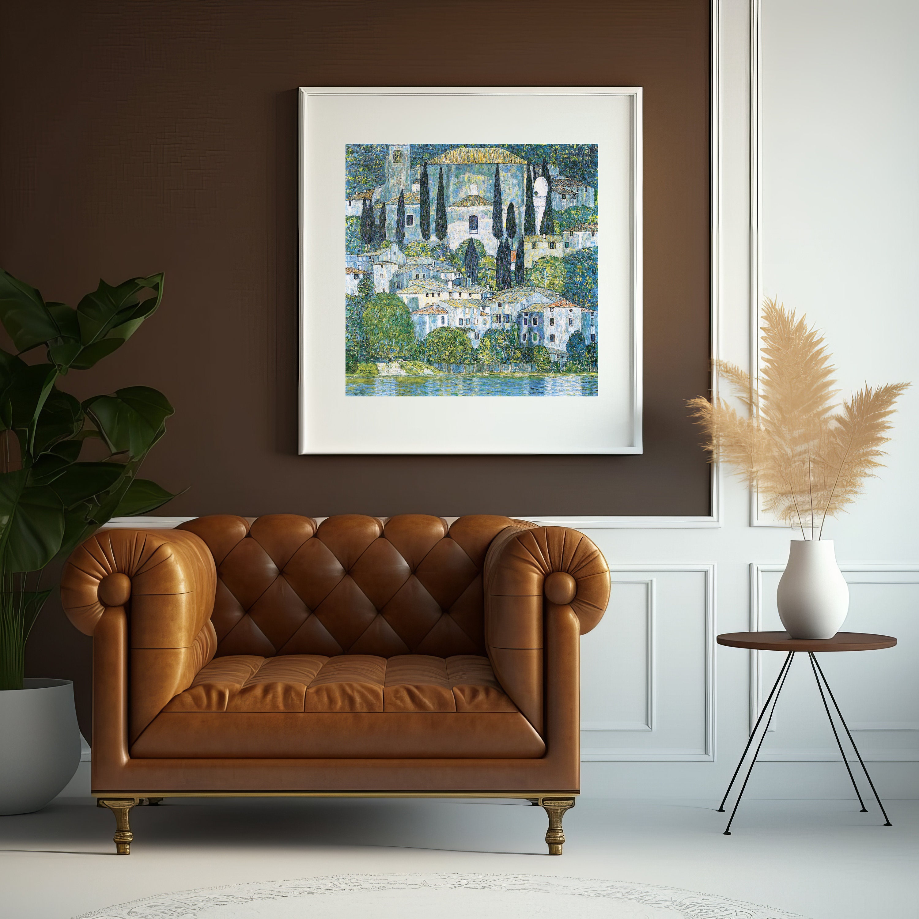 Vintage Art Print 'kirche in Cassone' by Gustav Klimt, Lake Garda Italy ...