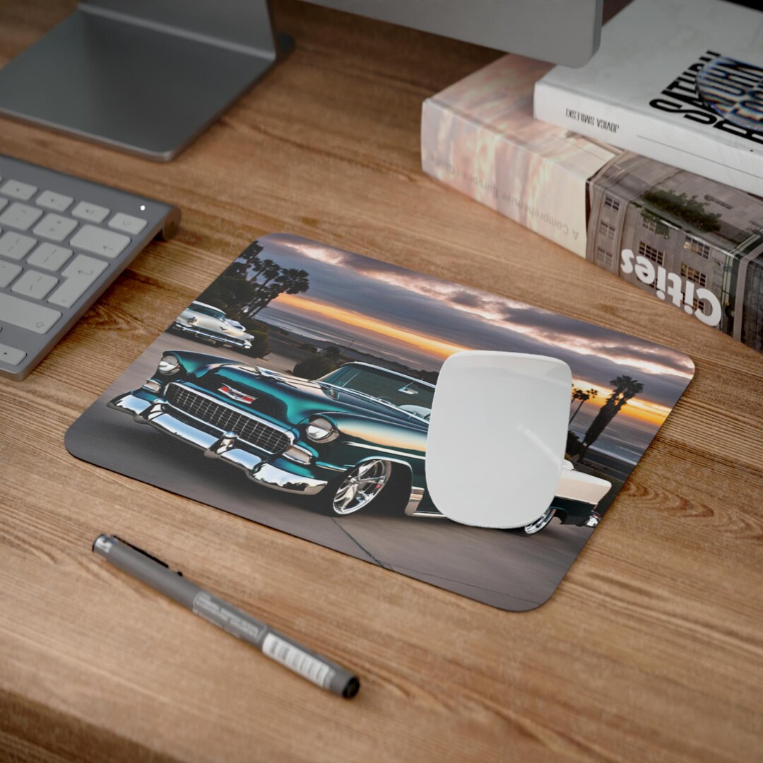 1955 Chevy Bel Air Mouse Pad, Car Enthusiast Desk Accessory, Office ...