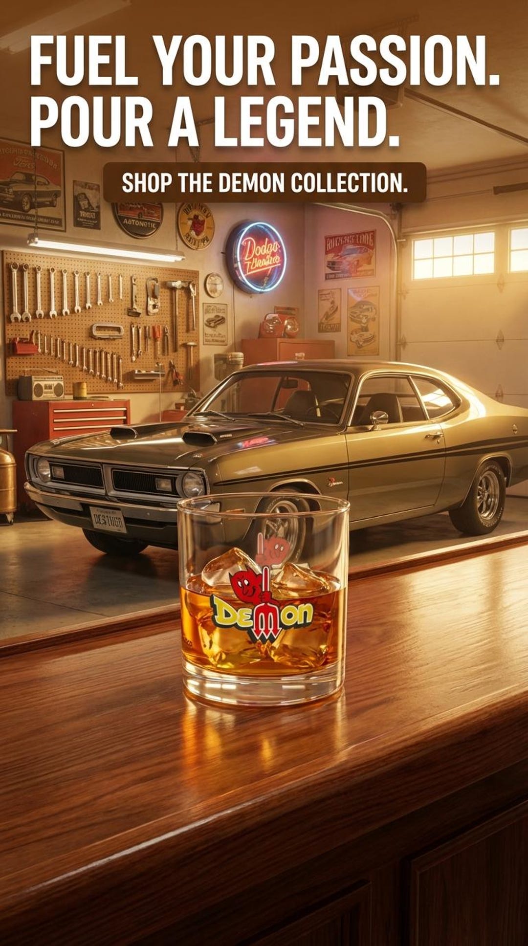 1971 - 1972 Dodge Dart Demon Vintage Logo Barware | Retro Collector ...
