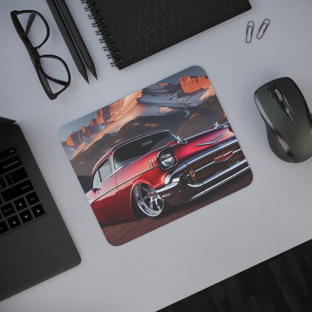 1957 Chevy Bel Air Mouse Pad | Classic Tri-five Desk Mat | Vintage Hot ...