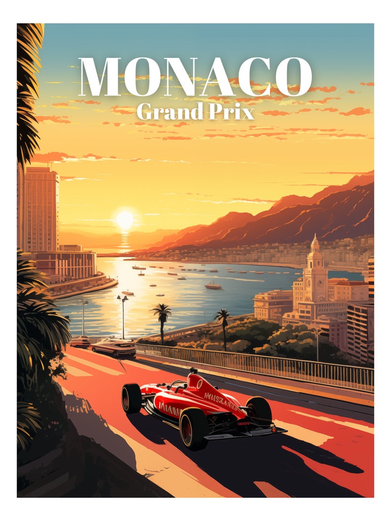 Formula 1 Posters BUNDLE Set of 6 Retro Travel Poster Boyfriend Gift ...