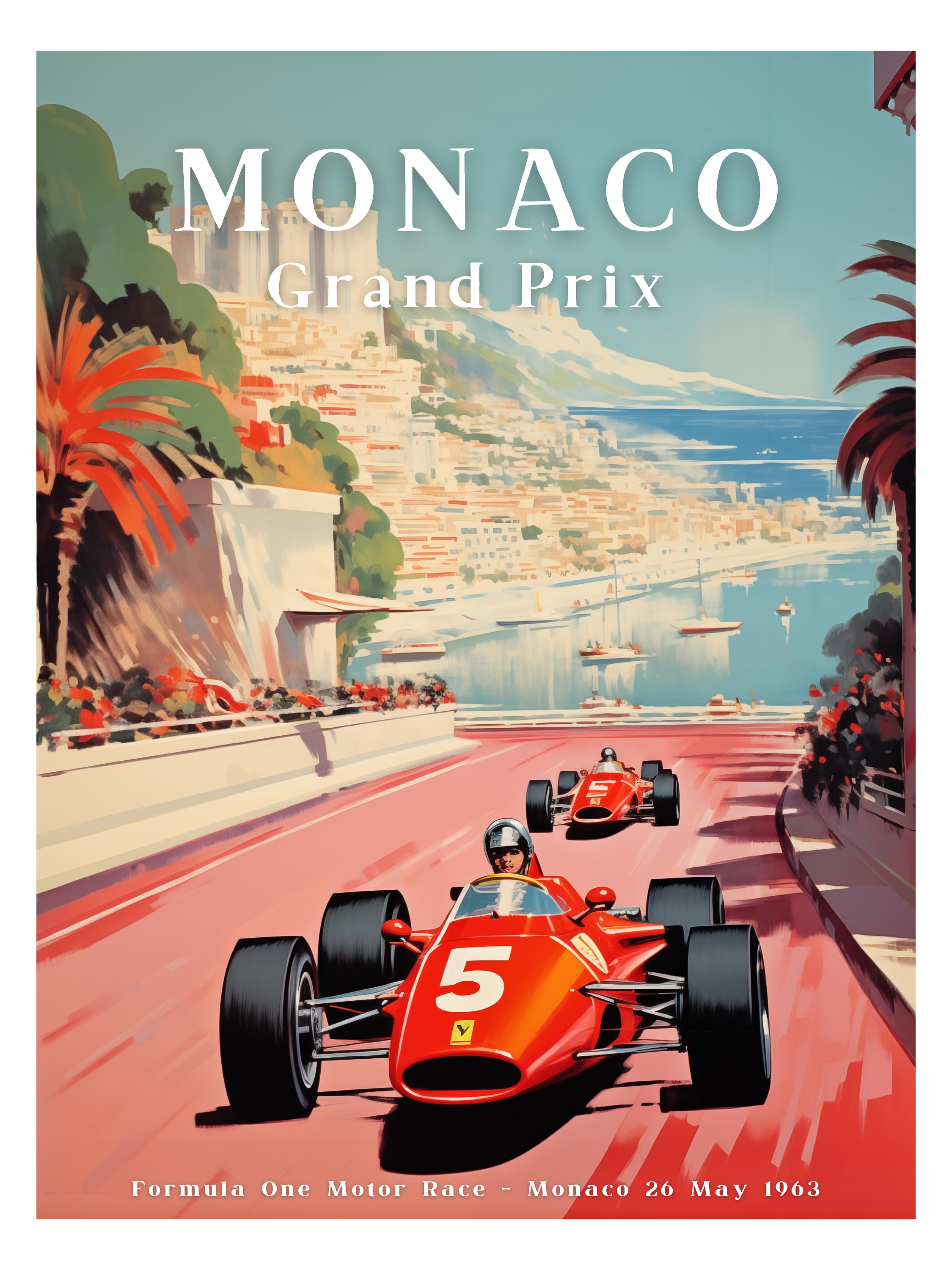 Formula 1 Posters BUNDLE Set of 6 Retro Travel Poster Boyfriend Gift ...