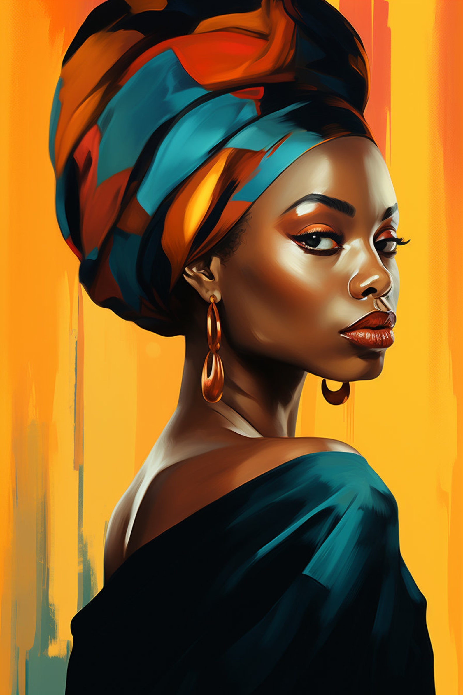 Portrait of a Woman in a Modern Style. Wall Art. Print According to ...