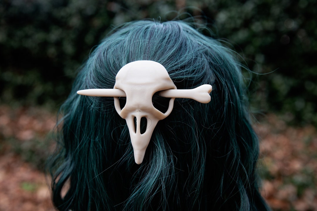 Raven Skull Hair Pin | 3D Printed | Hair Accessory | Cosplay | Gothic ...