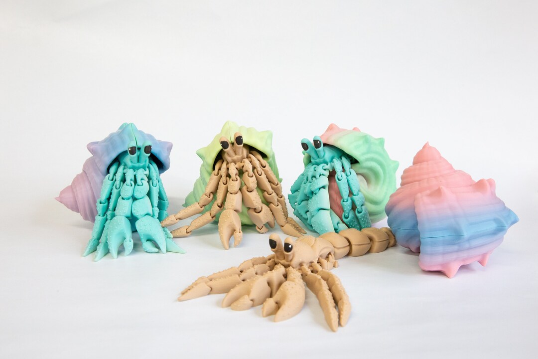 Articulating Hermit Crab | 3D Printed | Unique Gift | Flexi Crab ...