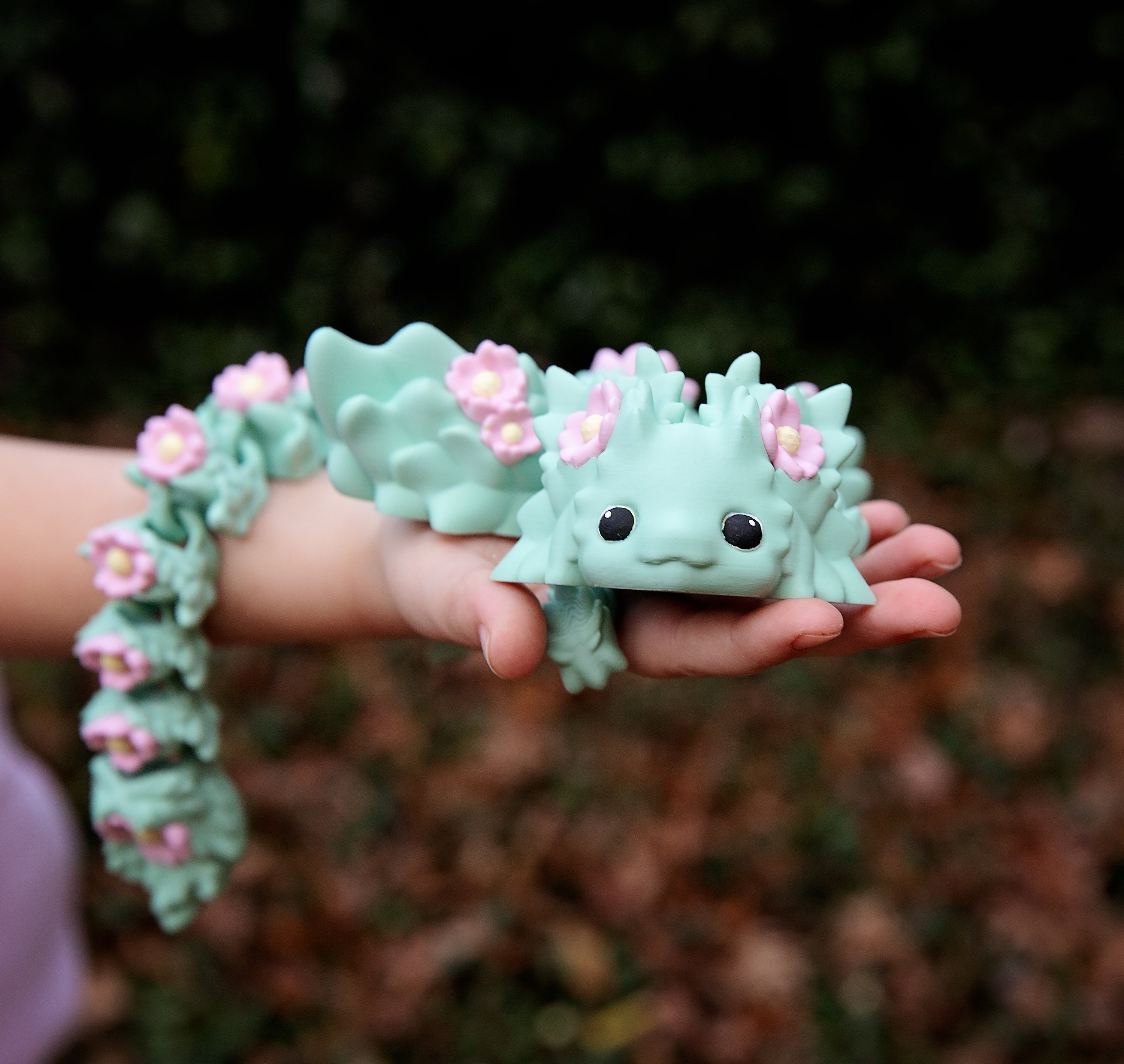 Winged Axolotl Dragon 3D Articulating Print Flexible Sensory Pet Long ...