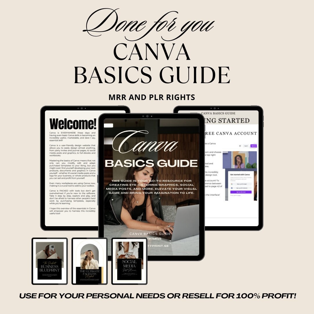Canva Basics Guide MRR Canva Editable Template 2024, Digital Products, Resell Rights, Commercial ...