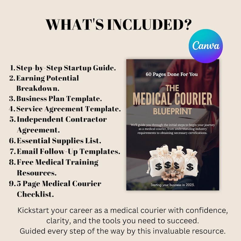 Medical Courier Business Blueprint Guide: MRR & PLR, 60 Pages (digital ...