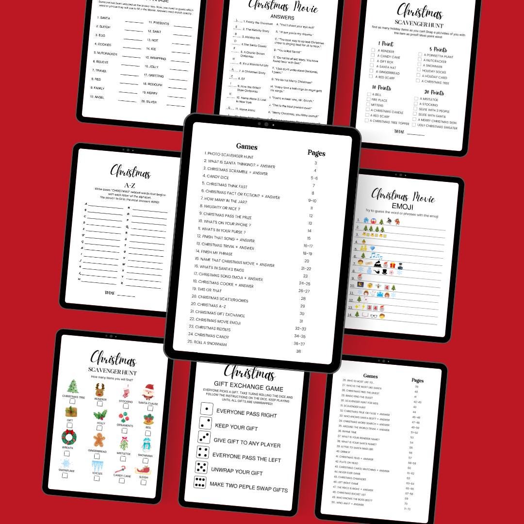 50 Christmas Party Games Bundle: Printable Holiday Activities (MRR) - Etsy