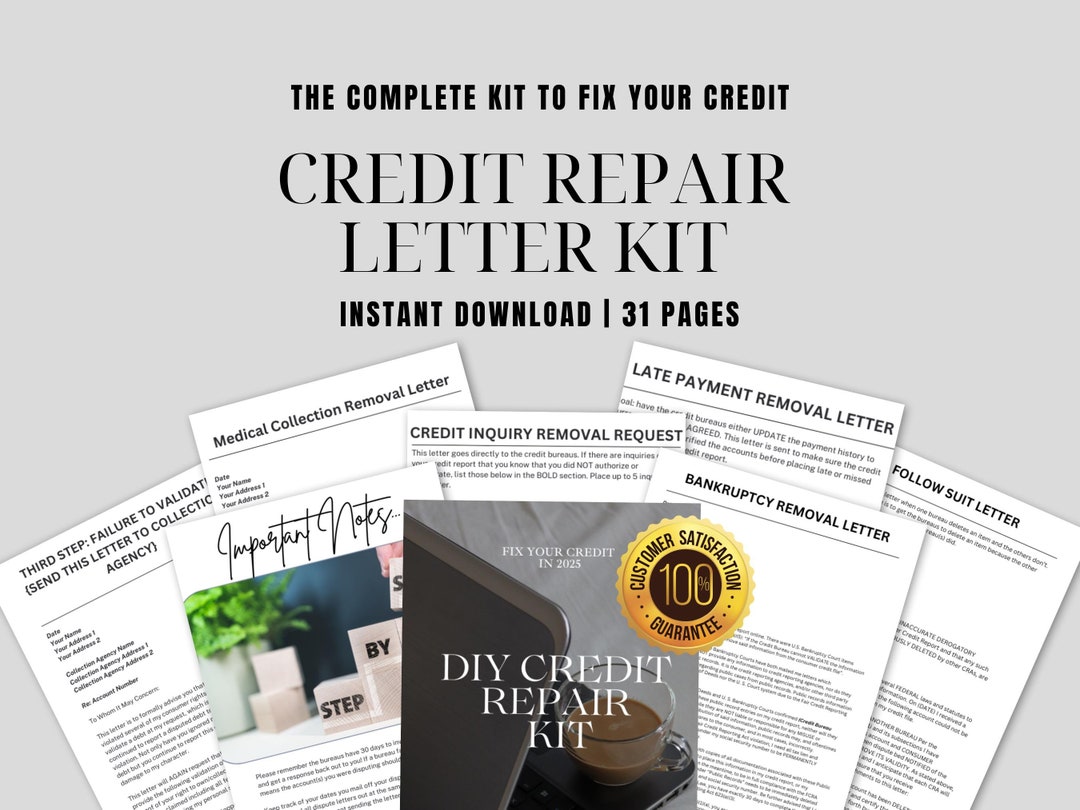 Credit Repair Dispute Letter Kit: Editable DIY Templates (canva Edit ...