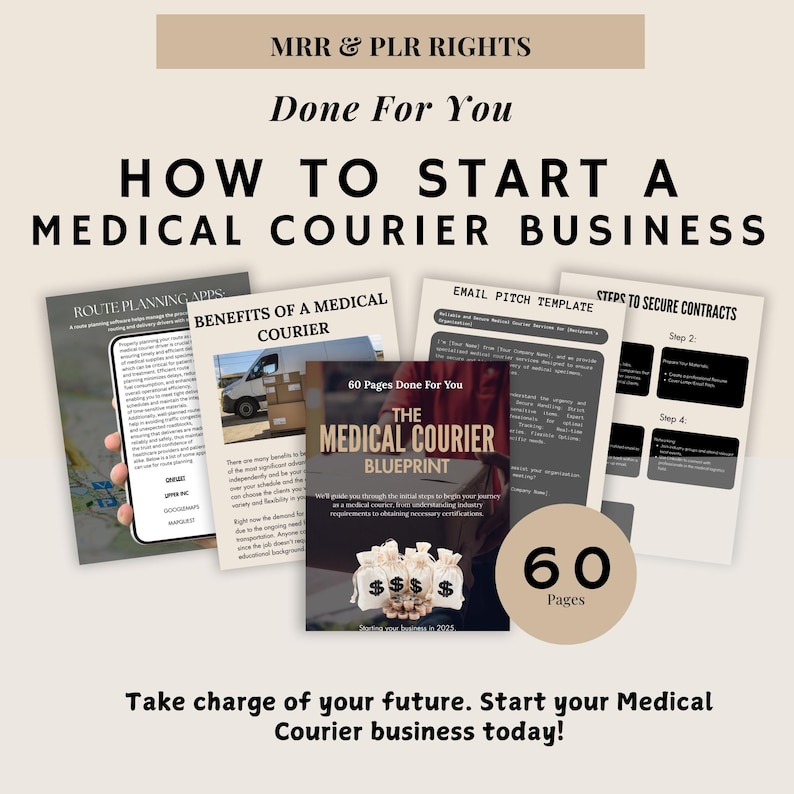 Medical Courier Business Blueprint Guide: MRR & PLR, 60 Pages (digital ...
