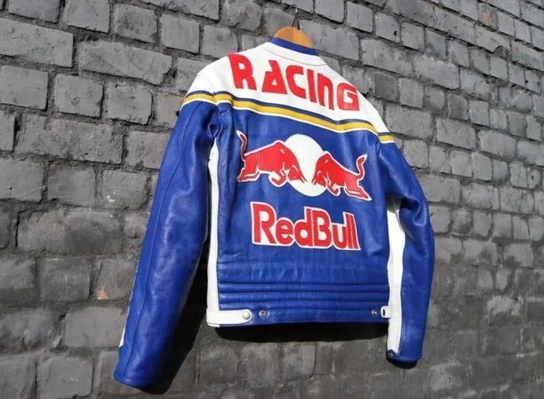 Red Bull Motorcycle Energy Edition Racing Jacket in Blue and White ...