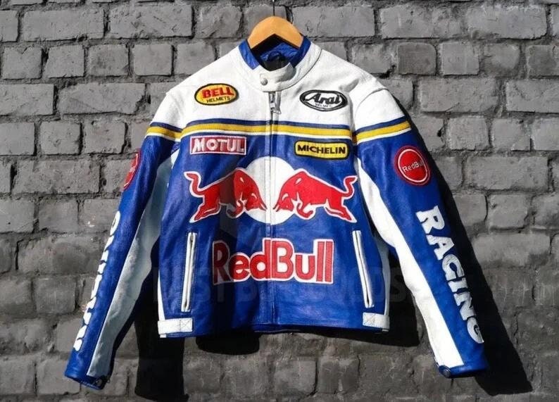 Red Bull Motorcycle Energy Edition Racing Jacket in Blue and White ...