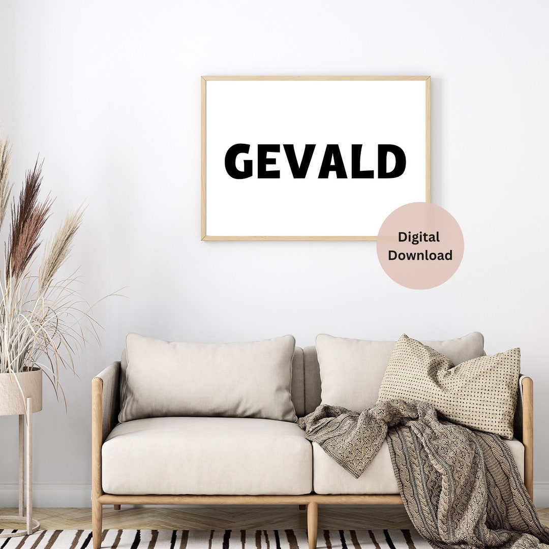 Gevald Funny Quote Printable Wall Art, Jewish Yiddish Typography ...