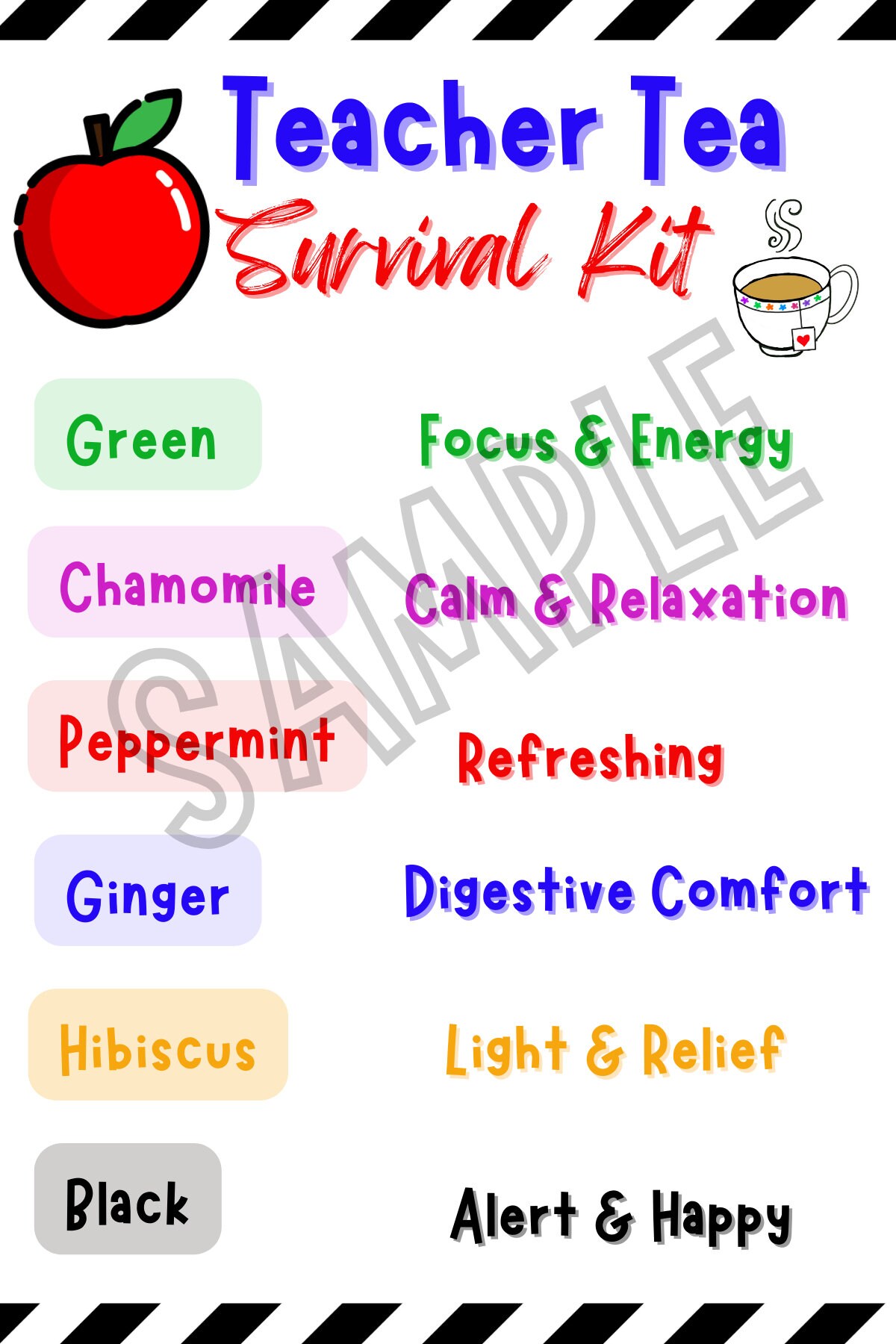 Teacher Tea Survival Kit - Etsy