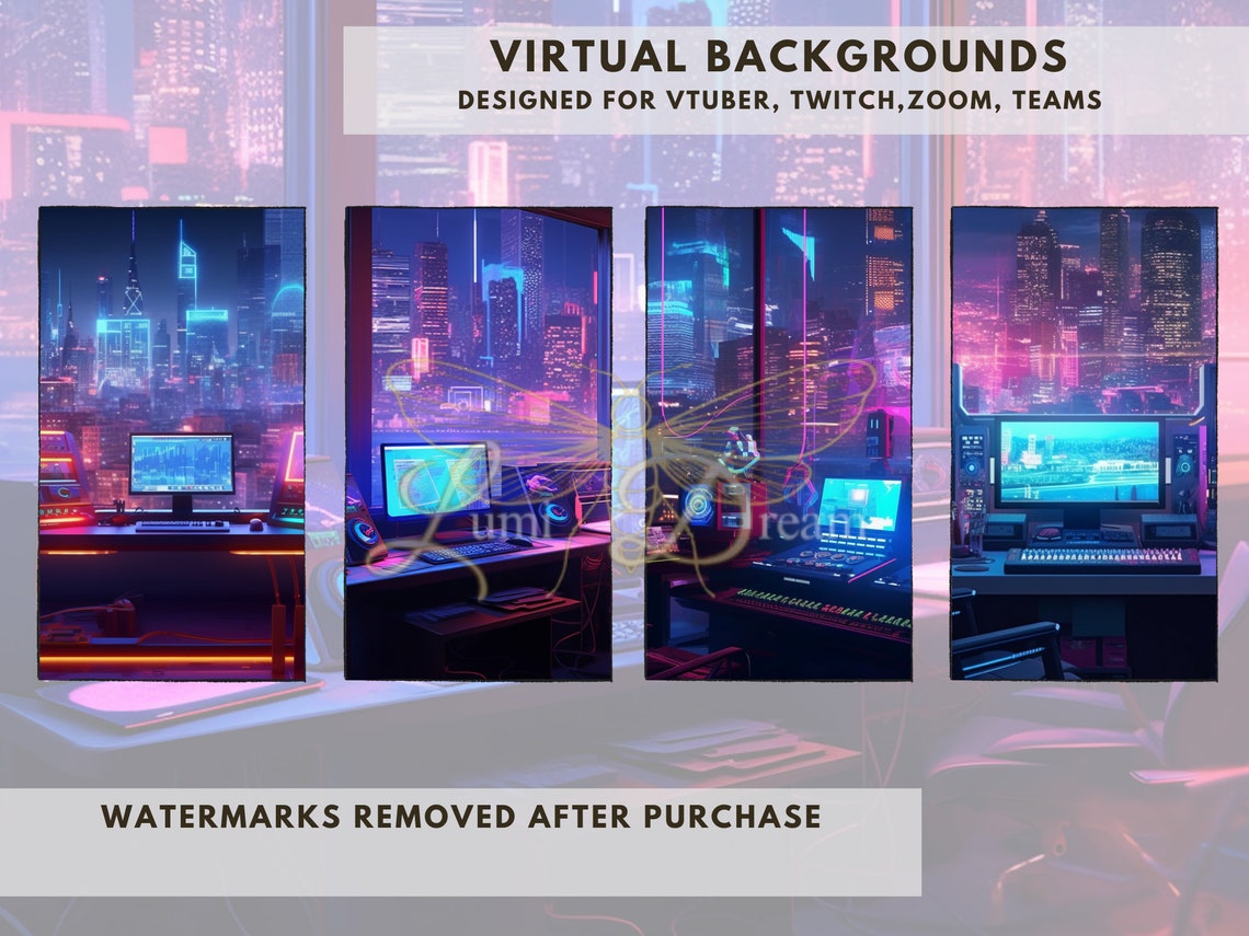 Cyberpunk DJ Booth, Vtuber Background, Twitch Virtual Background, Zoom ...