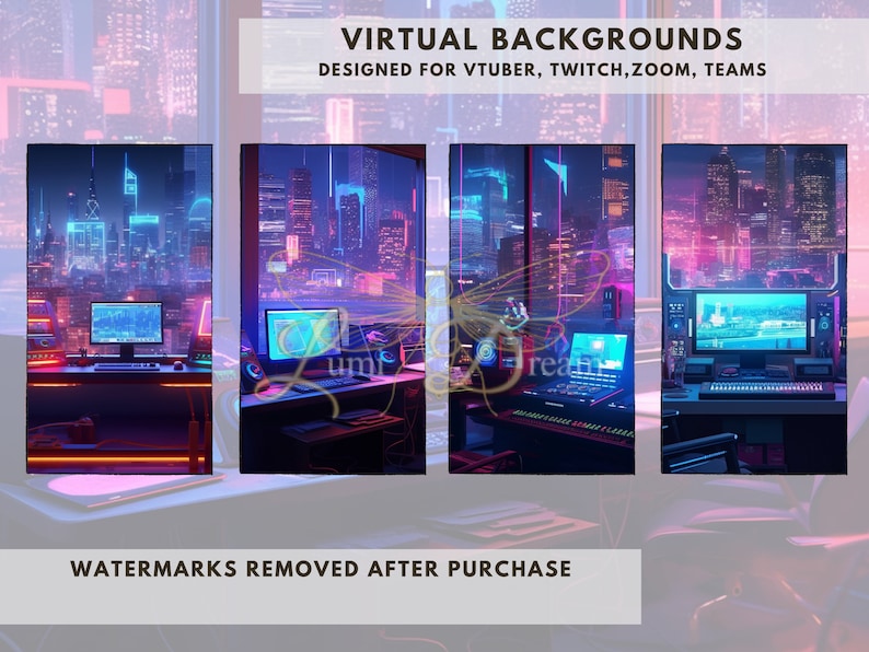 Cyberpunk DJ Booth, Vtuber Background, Twitch Virtual Background, Zoom ...