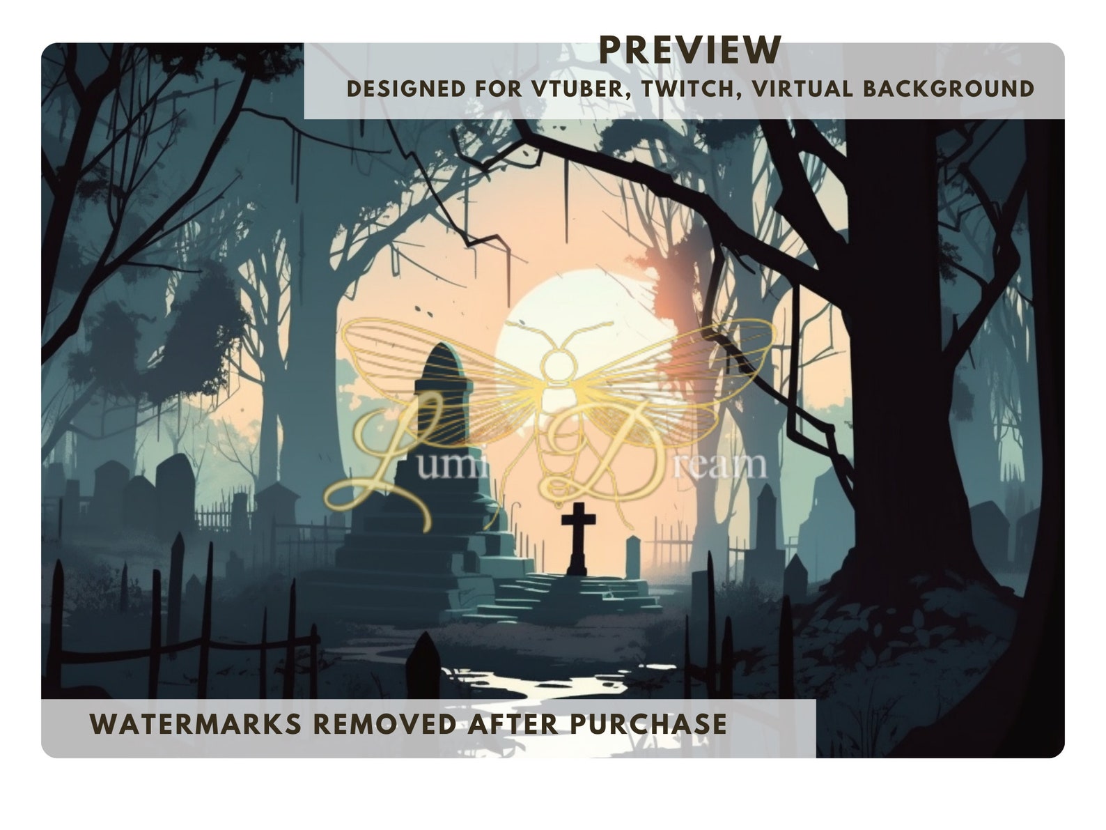 Lofi Historic Graveyard, Vtuber Background, Twitch Virtual Background ...