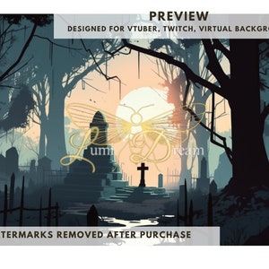 Lofi Historic Graveyard, Vtuber Background, Twitch Virtual Background ...