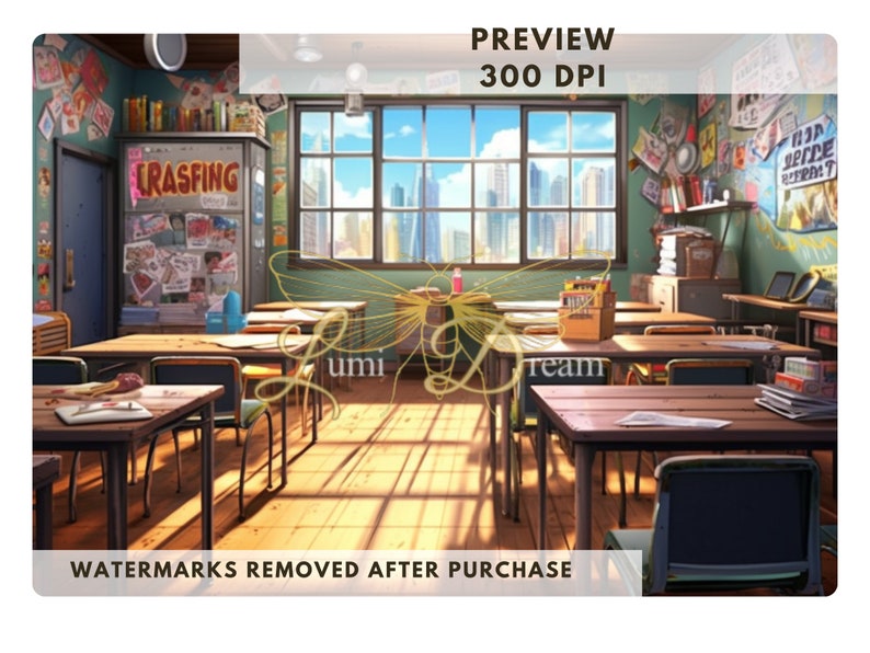 Anime Classroom, Vtuber Background Scene, Twitch Virtual Background ...
