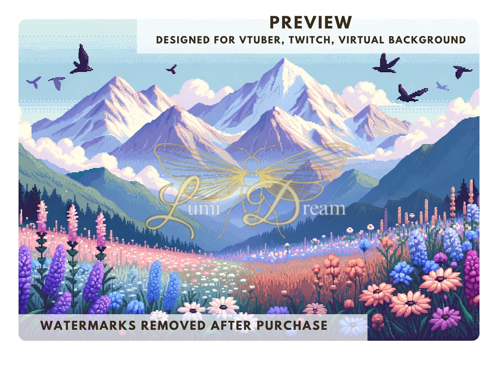 Pixel Landscapes, Pastel, Owls, Vtuber Background Scene Twitch, Zoom ...