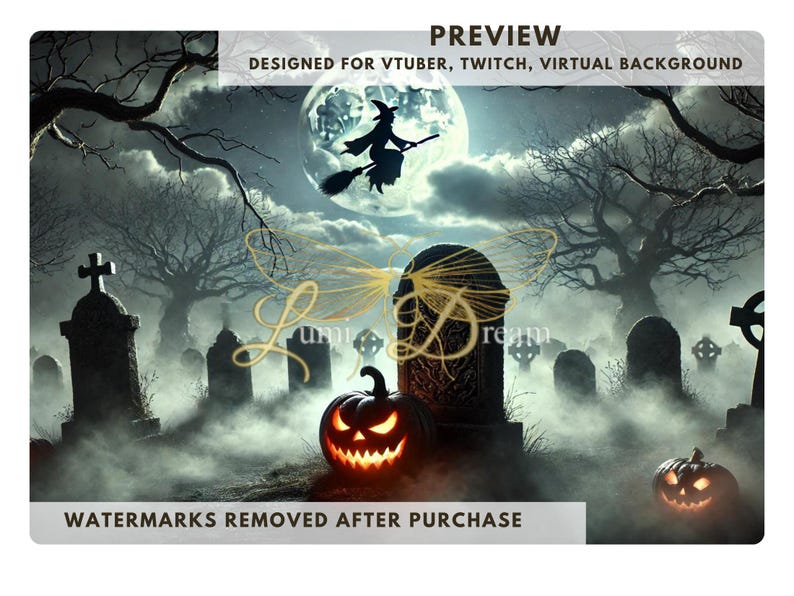 Spooky Halloween Graveyard, Vtuber Virtual Background Twitch, Zoom ...
