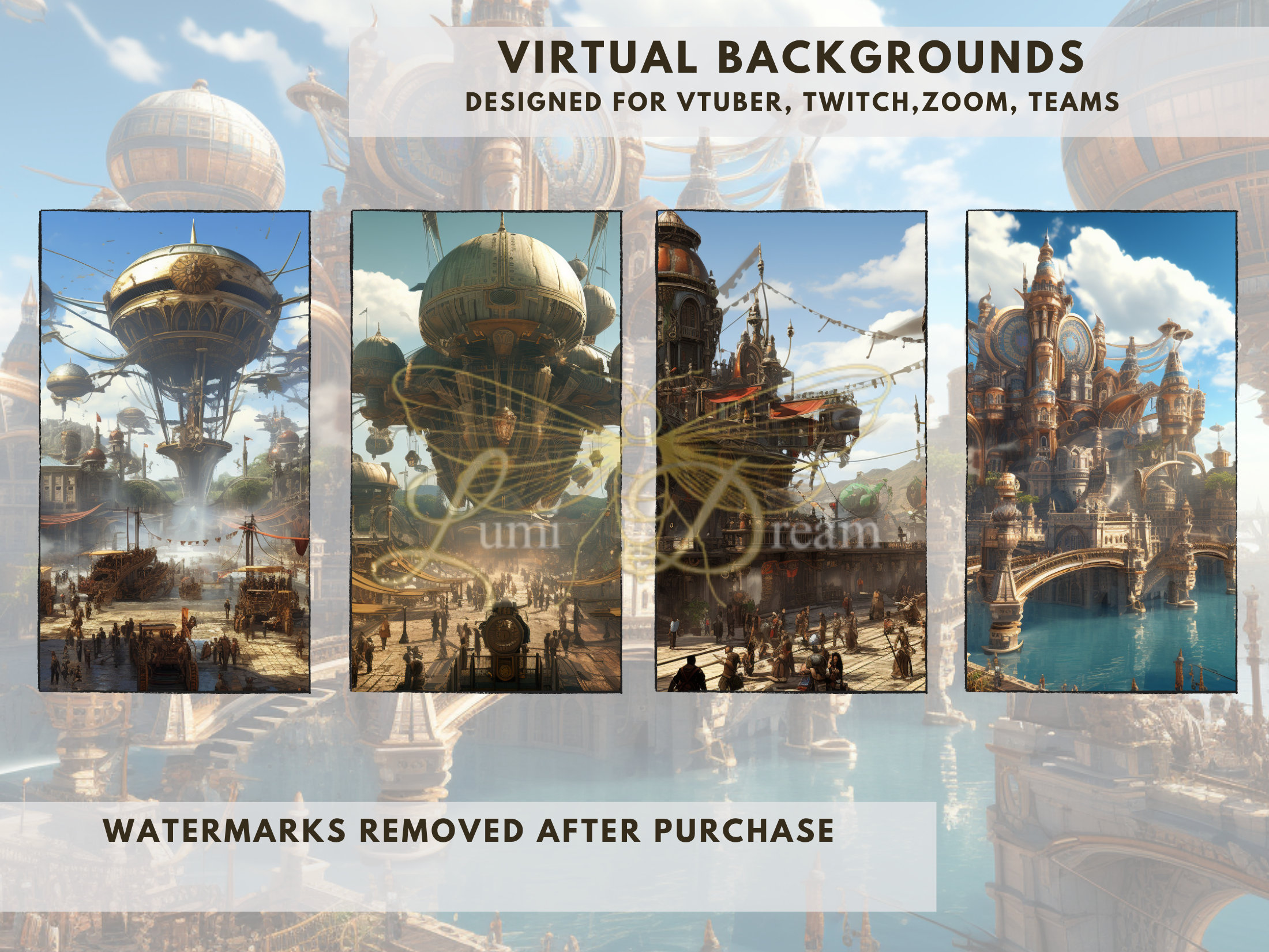 Steampunk Port, Vtuber Background, Twitch Virtual Background, Zoom ...