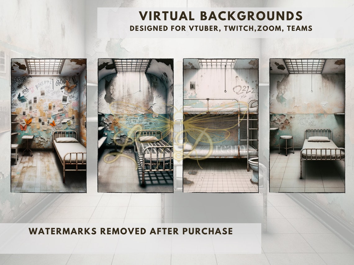 Prison Cell Lofi Vtuber Virtual Background for Zoom Teams - Etsy