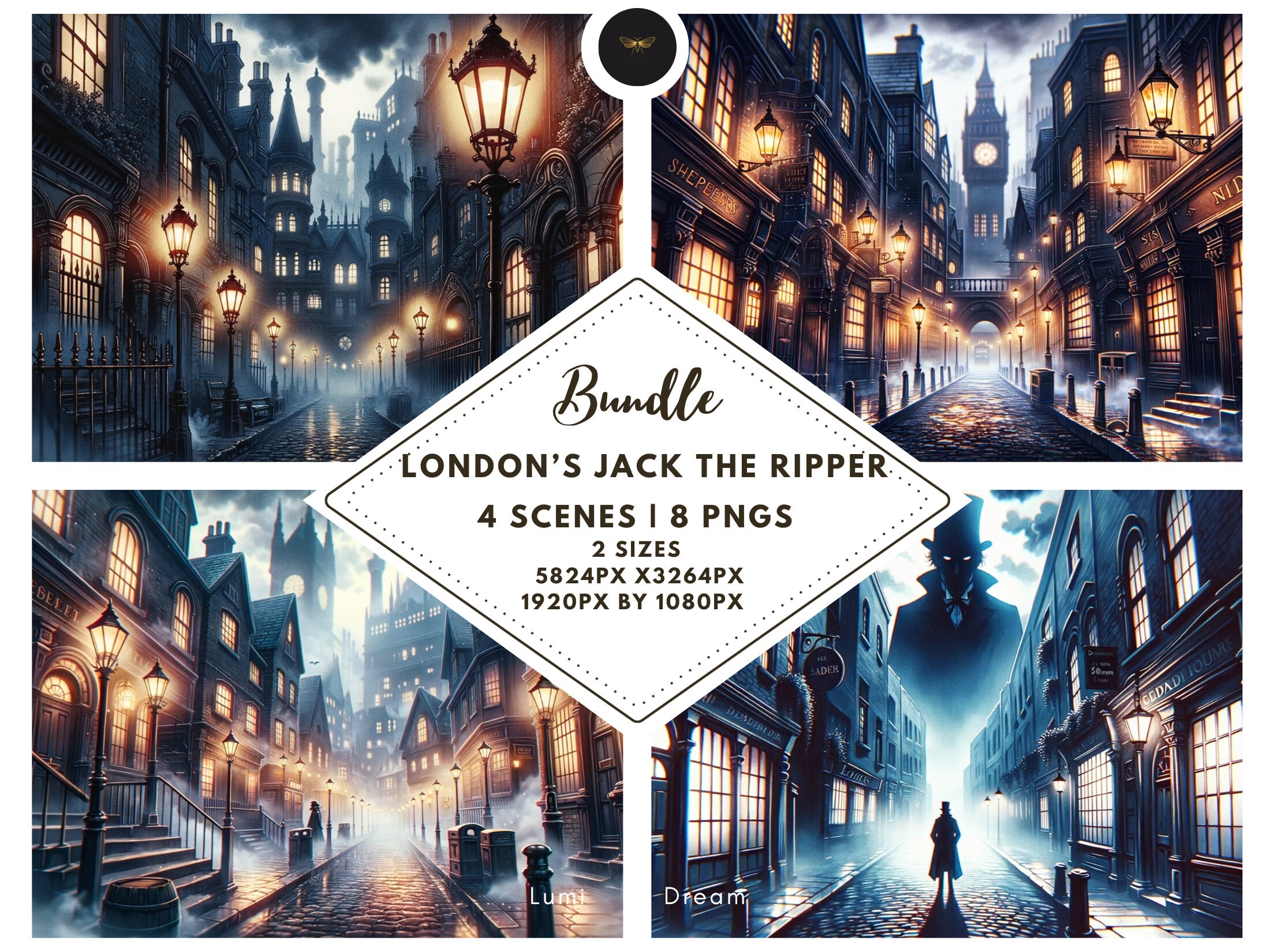 Gothic London Jack the Ripper Vtuber Virtual Background for - Etsy