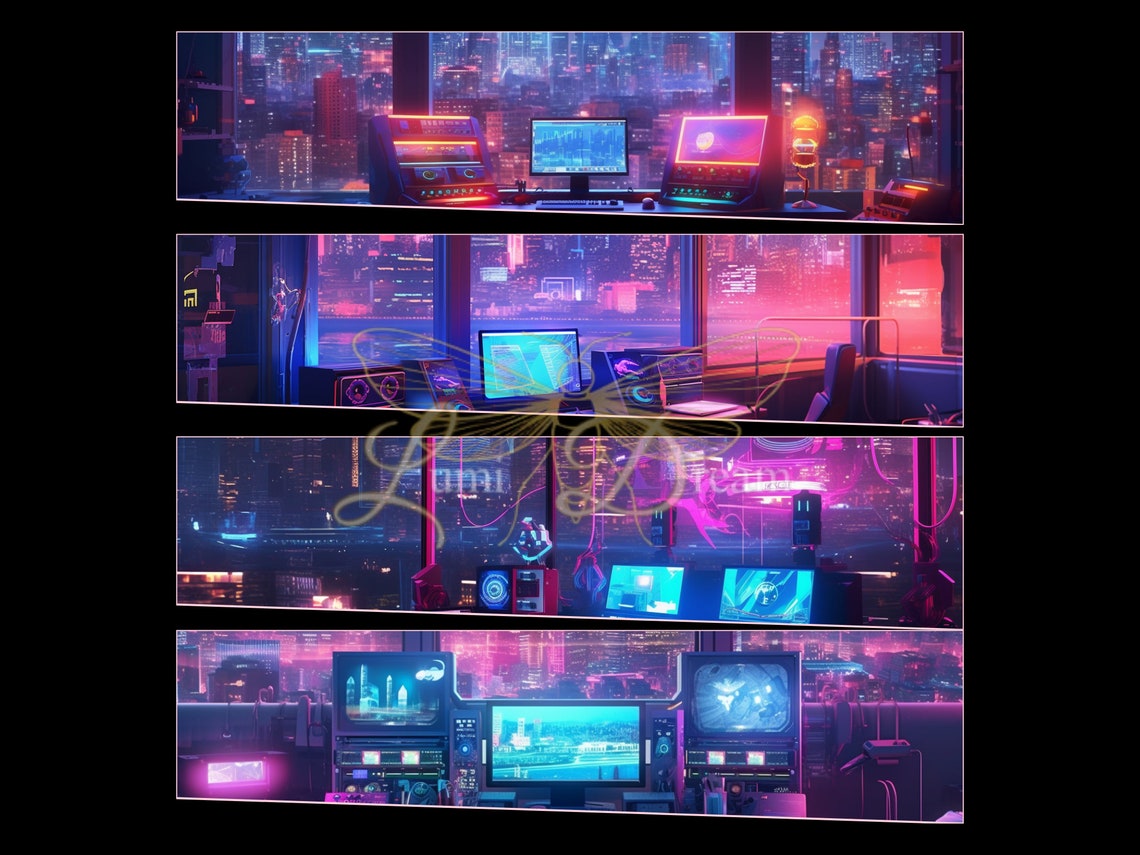 Cyberpunk DJ Booth, Vtuber Background, Twitch Virtual Background, Zoom, Twitch Banner, Stream ...