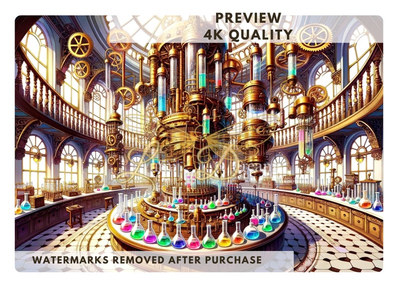 Anime Steampunk Lab, Alchemy, Science, Twitch Banner, Vtuber Background ...