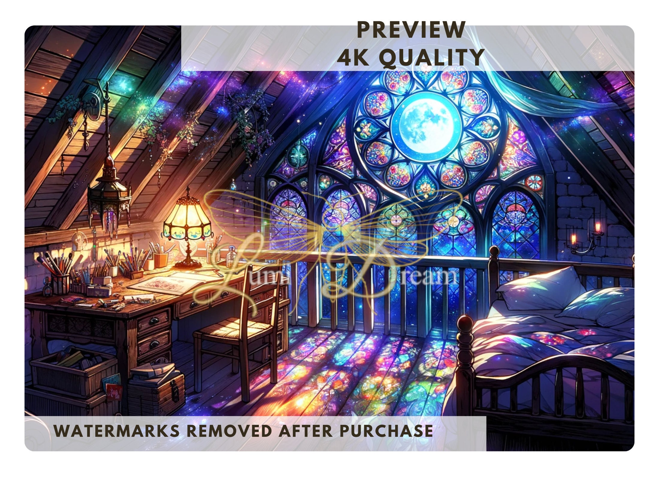 Enchanting Attic, Anime, Vtuber Background Scene for Twitch, Zoom ...