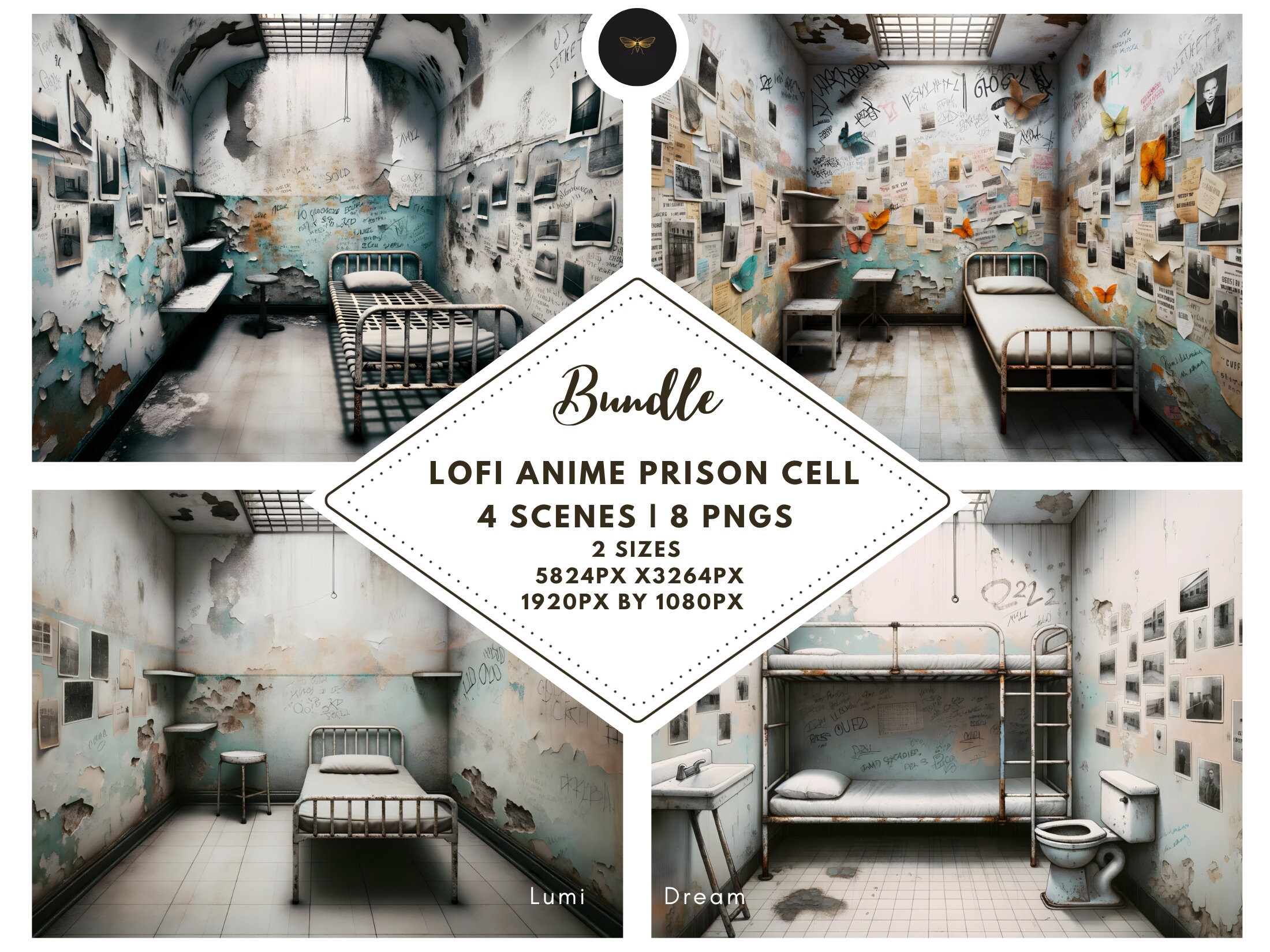Prison Cell Lofi Vtuber Virtual Background for Zoom, Teams, Twitch ...