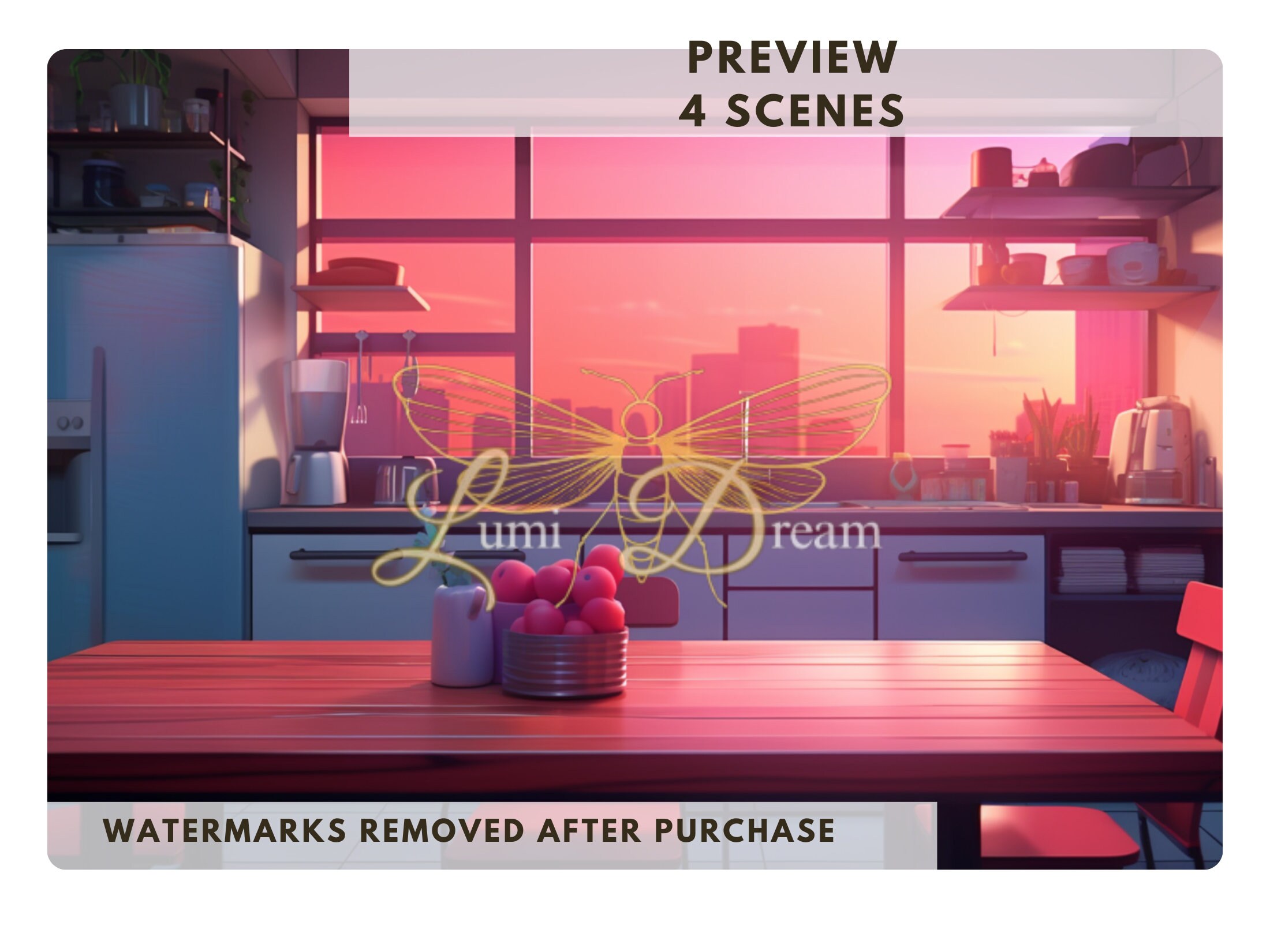 Lofi Kitchen PNG Vtuber Background Teams Zoom Twitch - Etsy