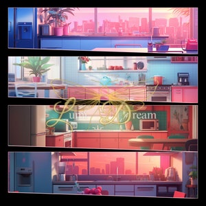 Lofi Kitchen PNG, Vtuber Background, Teams, Zoom, Twitch, Twitch Banner ...