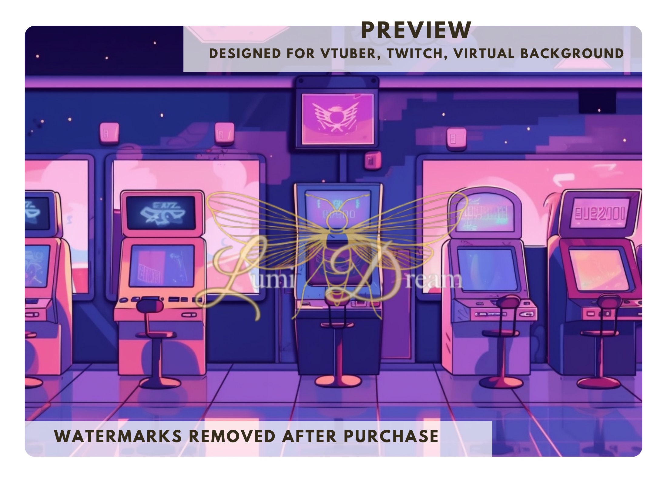 Lofi 90s Arcade, Vtuber Background Scene, Twitch Virtual Background ...