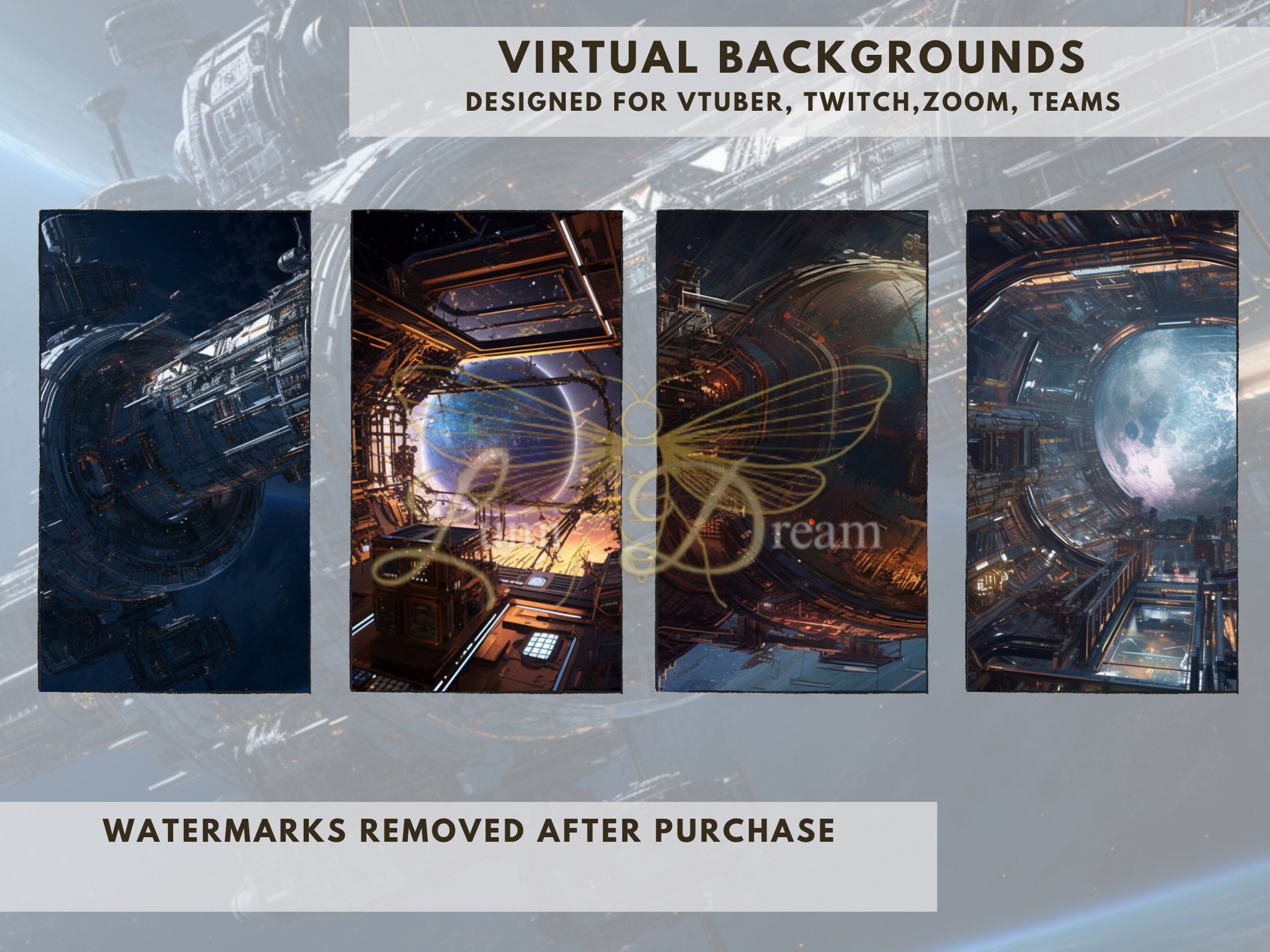 Futuristic Space Station, Vtuber Background, Virtual Background, Zoom ...
