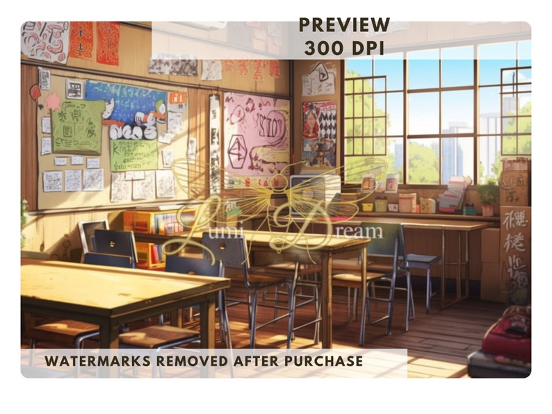Anime Classroom, Vtuber Background Scene, Twitch Virtual Background ...