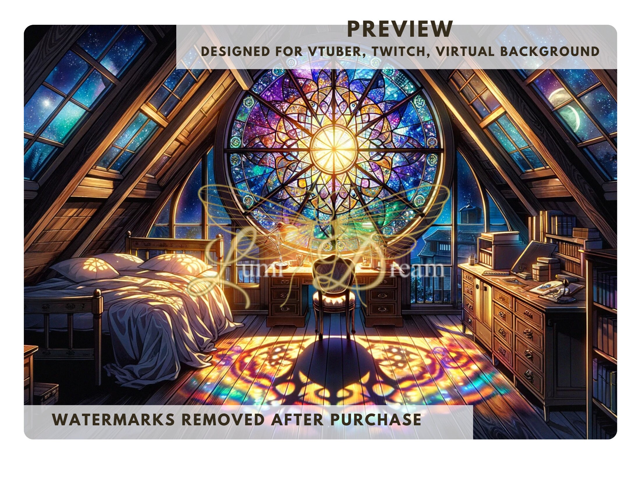 Enchanting Attic, Anime, Vtuber Background Scene for Twitch, Zoom ...